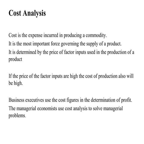 Cost analysis | PPT