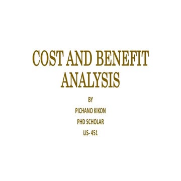 Cost and benefit analysis | PPTX