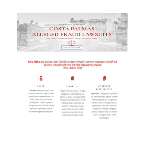 costa palmas lawsuits, jason grosfeld fraud | PDF