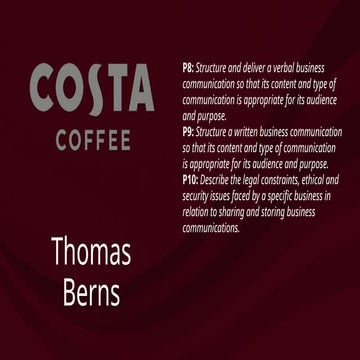 Costa Powerpoint for my business ctecccc | PPTX