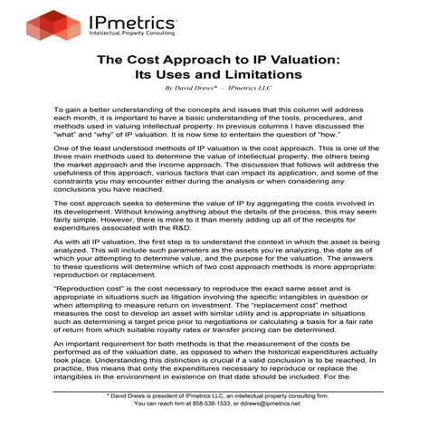 IP Valuation The Market Approach | PPTX