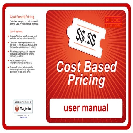 Cost Based Pricing User Manual by Aitoc | PDF