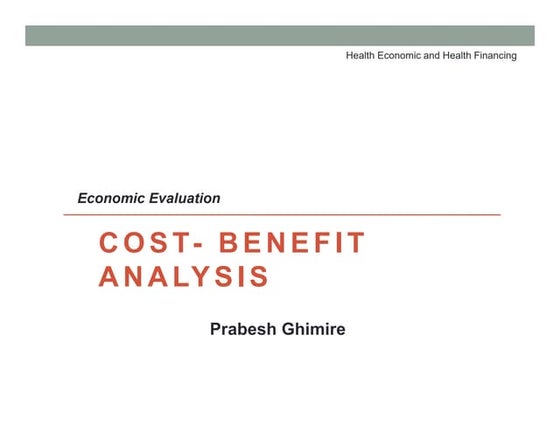 Cost benefit analysis | PPT