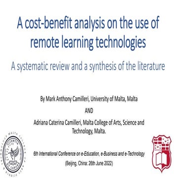 Cost benefit analysis of remote learning tech - Beijing.pptx