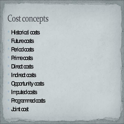 Cost Concepts | PPT | Business | Business and Finance