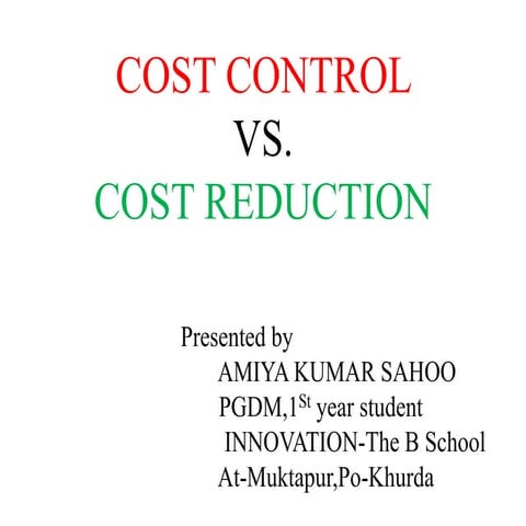 Cost control | PPTX