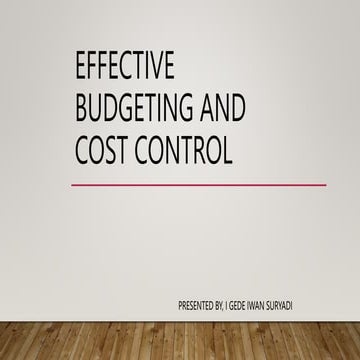 Effective Cost Control | PPTX