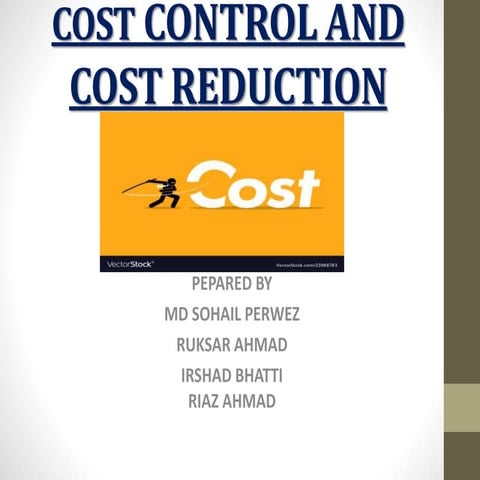 Cost control and cost reduction | PPT