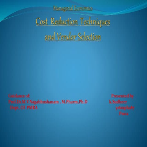 Cost control and reduction | PPTX | Business Accounting & Finance ...