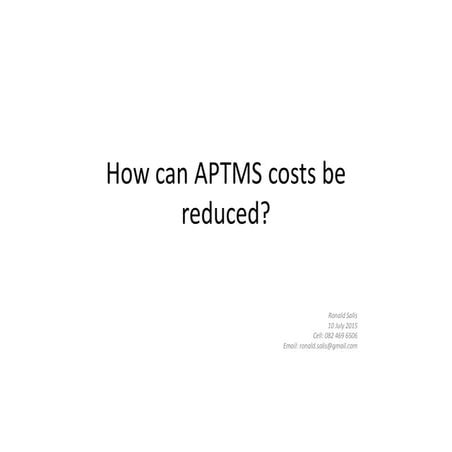 Cost effective APTMS | PDF