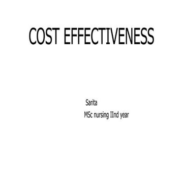 Cost effectiveness | PPTX