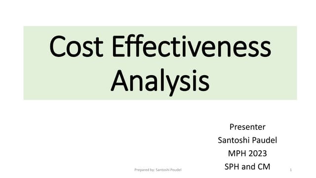 Cost Benefit Analysis in Health Care | PDF