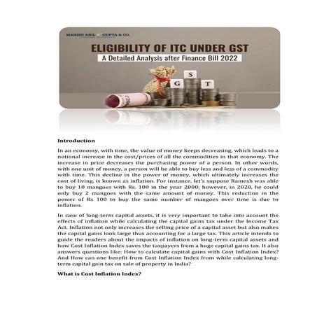 Cost Inflation Index under Income Tax Act | PDF