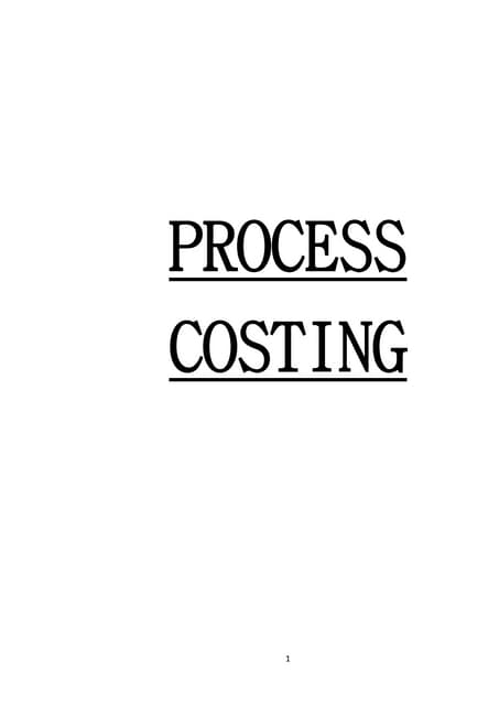 Process costing | PPTX