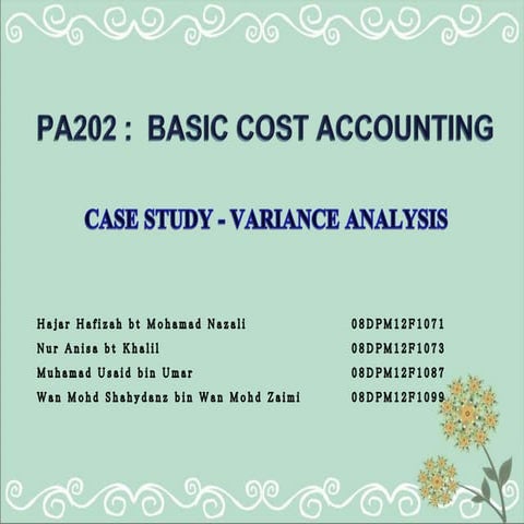 Costing case study pp | PPTX