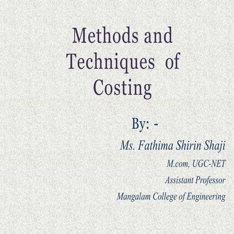 Costing techniques and methods | PPT