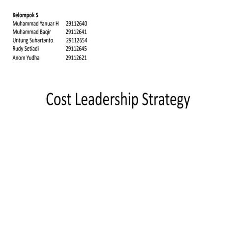 Cost leadership & differentiation | PPTX