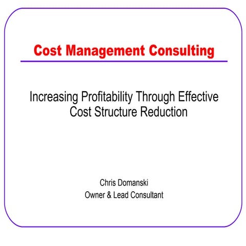 Cost Management Consulting | PPT