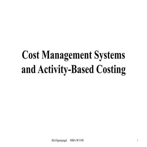 Cost management systems | PPTX