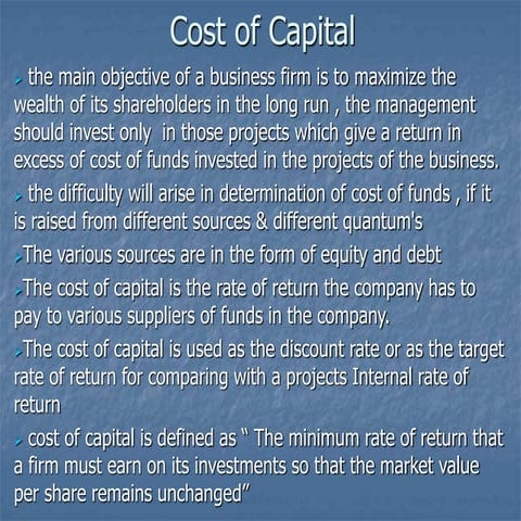 Cost of capital | PPT