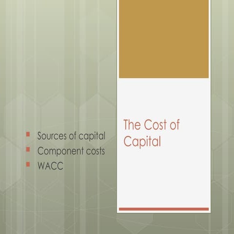 Comprehensive Guide to Cost of Capital and WACC Calculation | PPT