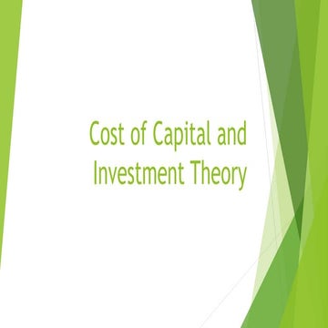 Cost of capital and investment theory | PPTX