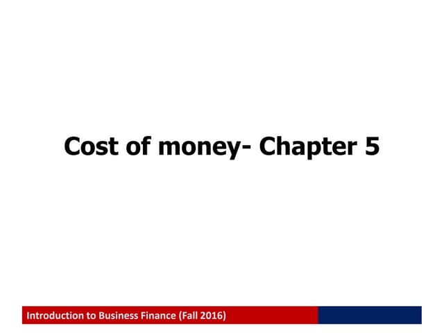 Cost Of Money Chapter 5 Pptx