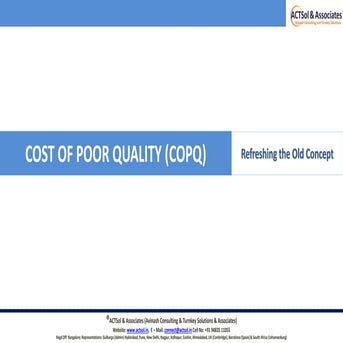 Controlling the Cost of Poor Quality | PDF