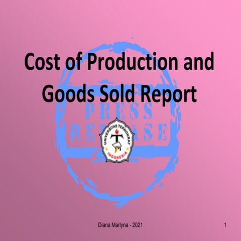 Cost of production report | PDF
