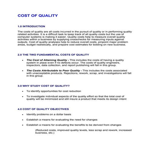 Cost of quality | DOC