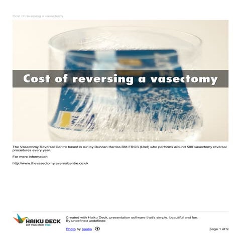 Vasectomy reversal The Basic You Should Know | PPTX