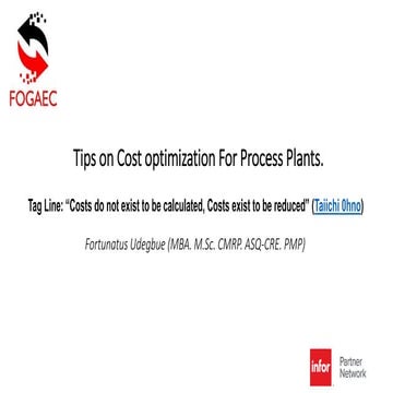 Tips on Cost optimization For Process Plants. | PPTX
