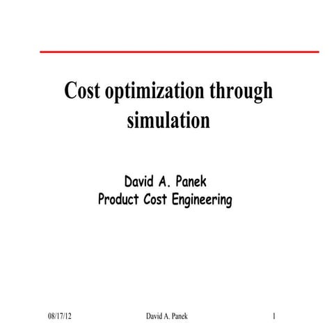 Cost optimization through simulation rev1 | PPT | Business Accounting ...