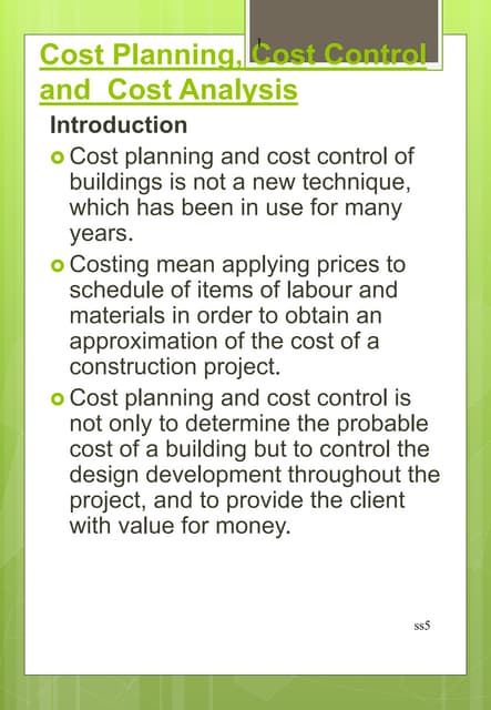 Construction Cost Control | PPT