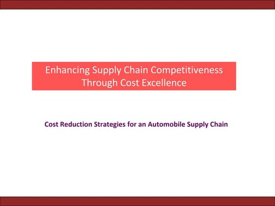 Application of VAVE in Cost reduction at Automobile Industry | PDF
