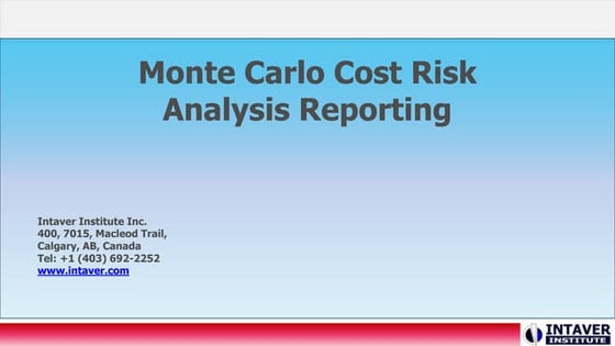 Smart Monte Carlo: Tricks for schedule risk analysis. | PPT