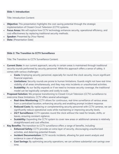 Proposal to supply, installation and testing of CCTV Camera | PDF | IT ...