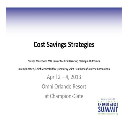 Cost saving strategies_updated | PDF | Substance Abuse | Diseases and ...