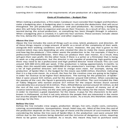 Understanding the requirements of pre-production. | DOCX