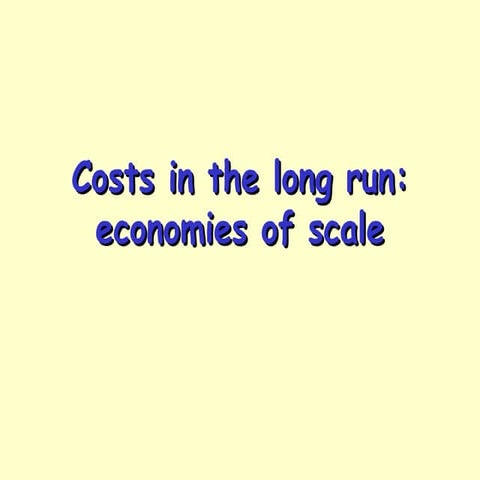Costs in the long run eo s | PPT