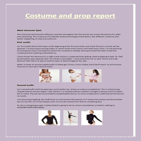 Costume and prop report | PDF