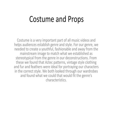 Costume and Props | PPTX