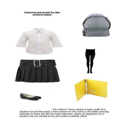 Costume and props for the uniform scene | DOC