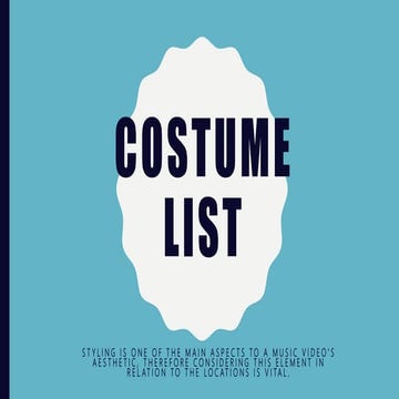 Costume list | PPTX