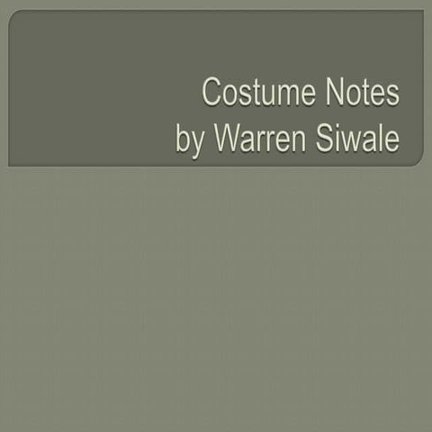 Costume notes | PPT
