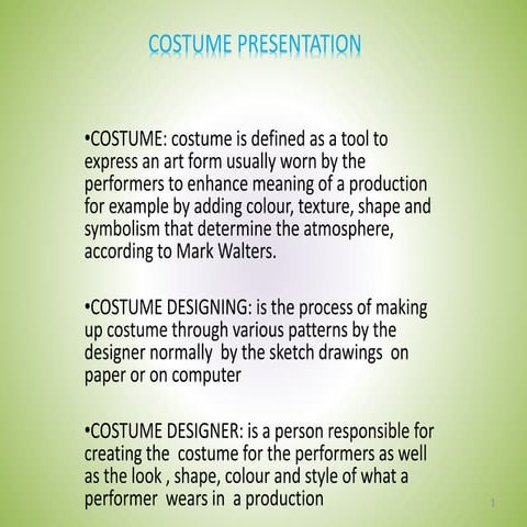 Costume presentation | PPTX
