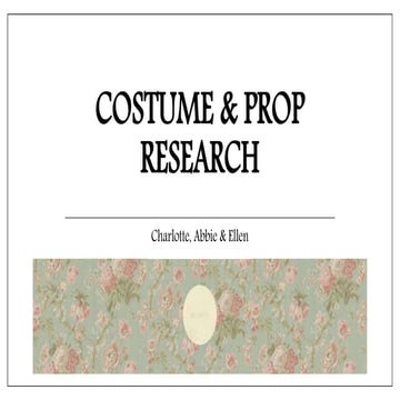 Costume & prop research | PPTX | Women\'s Outerwear | Women\'s Clothing