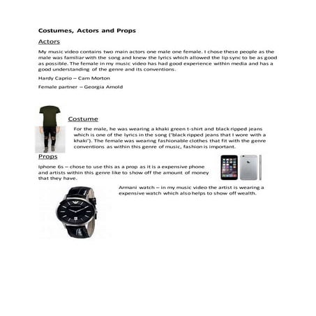 Actors, Costumes, Props | PDF