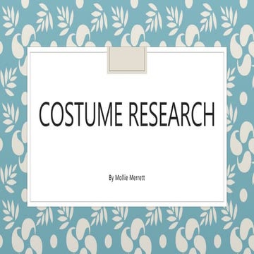 Costume research | PPTX