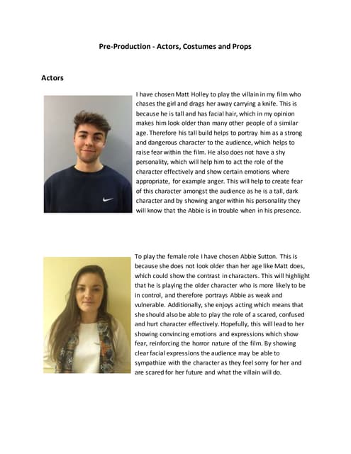 Costume and prop report | PDF